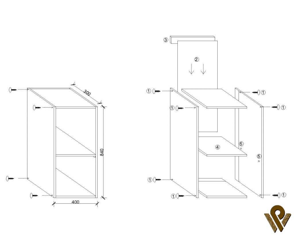 Wall Unit (Hanging)840mm(H) | DE WOODPANEL RESOURCES